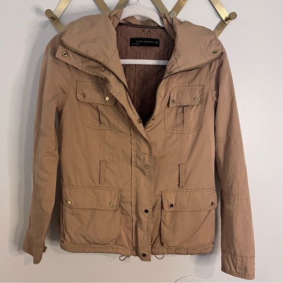 Zara | Jackets & Coats | Zara Anorak Utility Jacked Tan Xs | Poshmark
